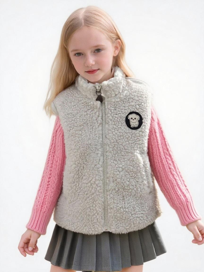 REVERSIBLE CHILDREN'S VEST FLEECE AND POLYESTER PRINT FABRIC - Kids ...